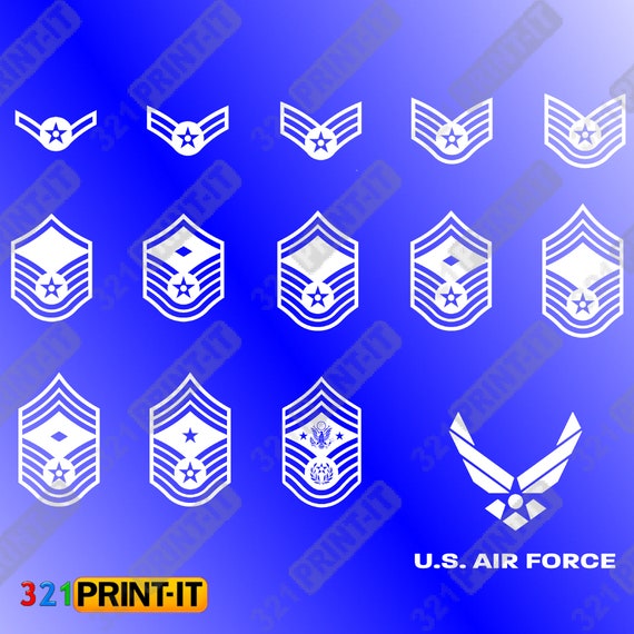 US Air Force Ranks Digital File Download Svg Png Pdf Jpg Eps | Etsy Canada