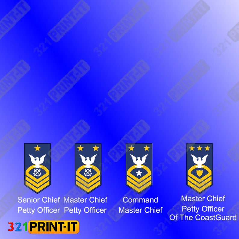 US Coast Guard Ranks - Digital File Download Svg Png Pdf Jpg Eps Cricut ...