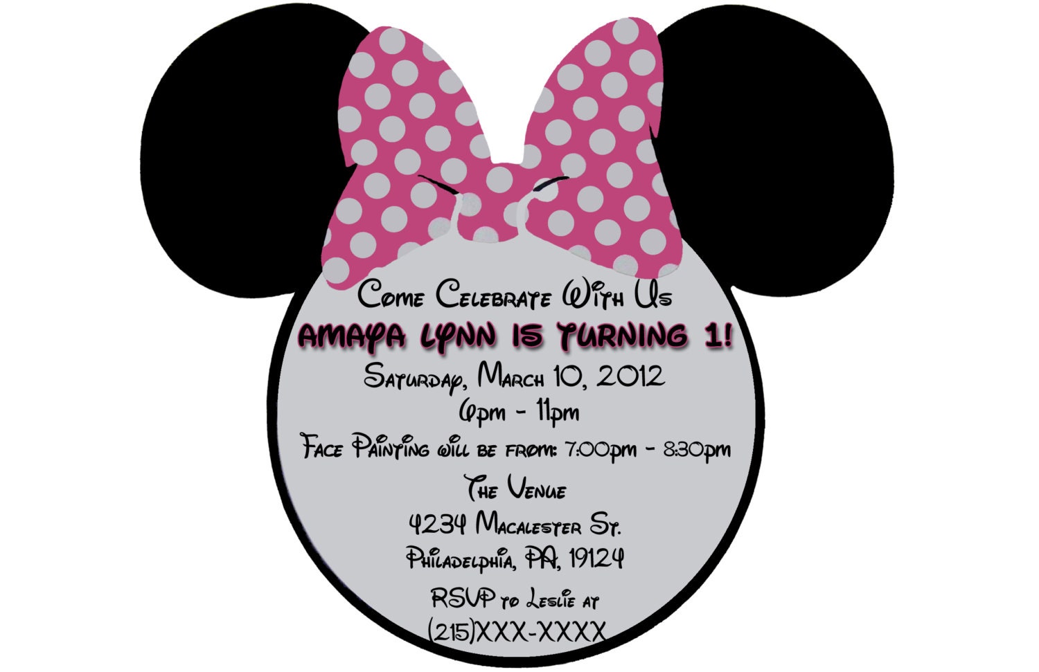 Minnie Mouse Invitation, Digital or Printed - Etsy