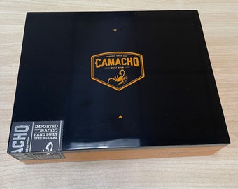 Empty Cigar Box, Camacho Empty Cigar Box, Wooden Box With Glossy Black ...