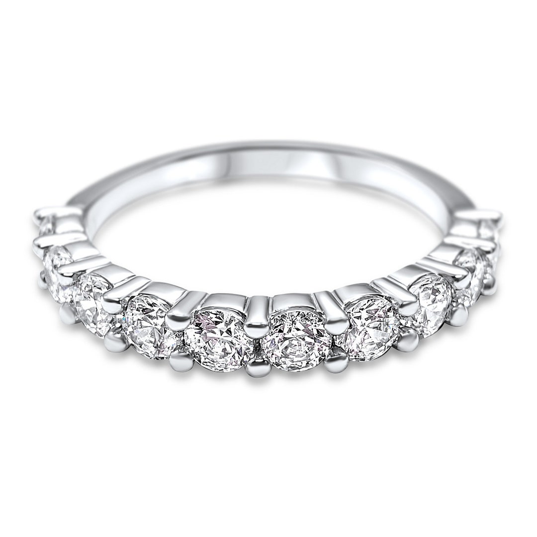Anillo de boda nupcial de moissanita de peso total de 1 quilate Media ...