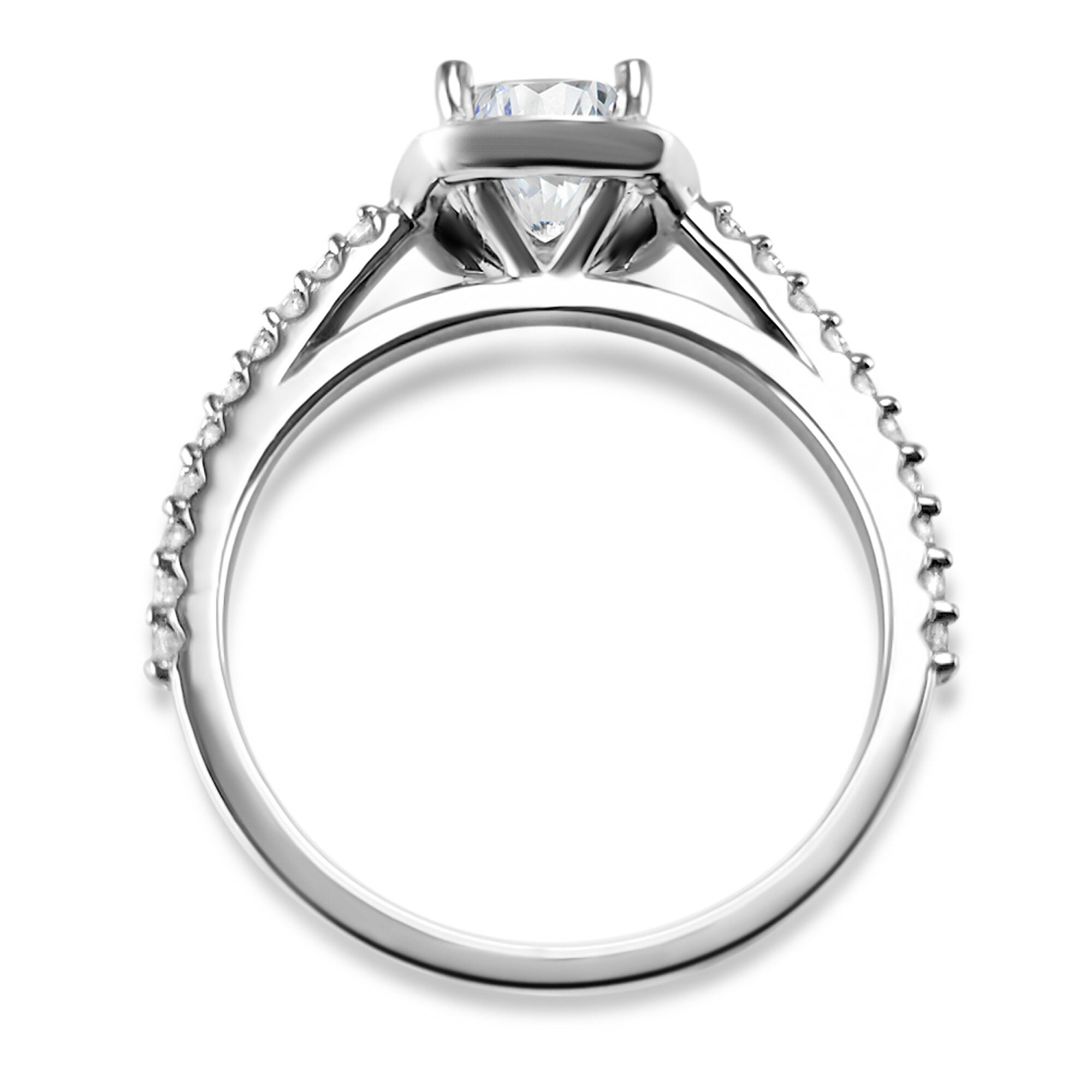 Cushion Halo Wedding Set Diamond and Forever ONE Moissanite | Etsy