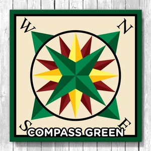 Compass Barn Quilt, Large, Medium, Small, Vinyl on Aluminum, Outdoor or ...