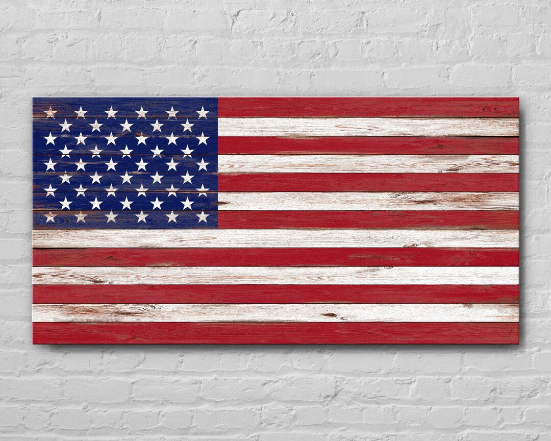 American Flag Barn Quilt With Wood Effect, Large, Medium, Small, Vinyl ...