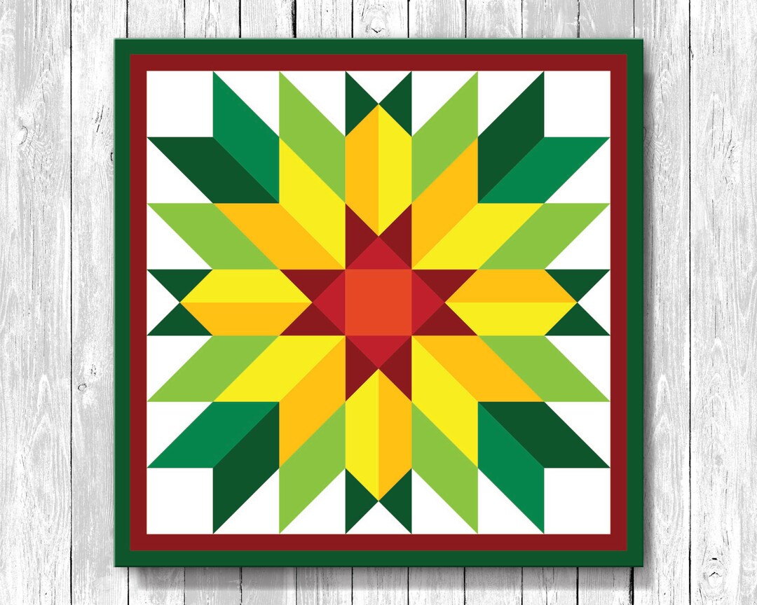 Sunflower Star Barn Quilt, Large, Medium, Small, Vinyl on Aluminum ...