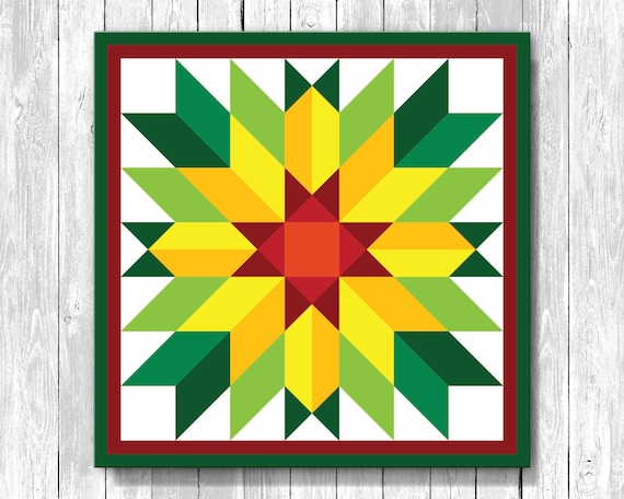 Sunflower Star Barn Quilt Large Medium Small Vinyl on - Etsy