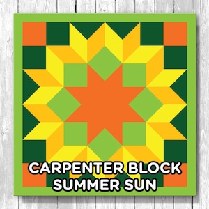 Carpenter Block Barn Quilt, Large, Medium, Small, Vinyl on Aluminum ...