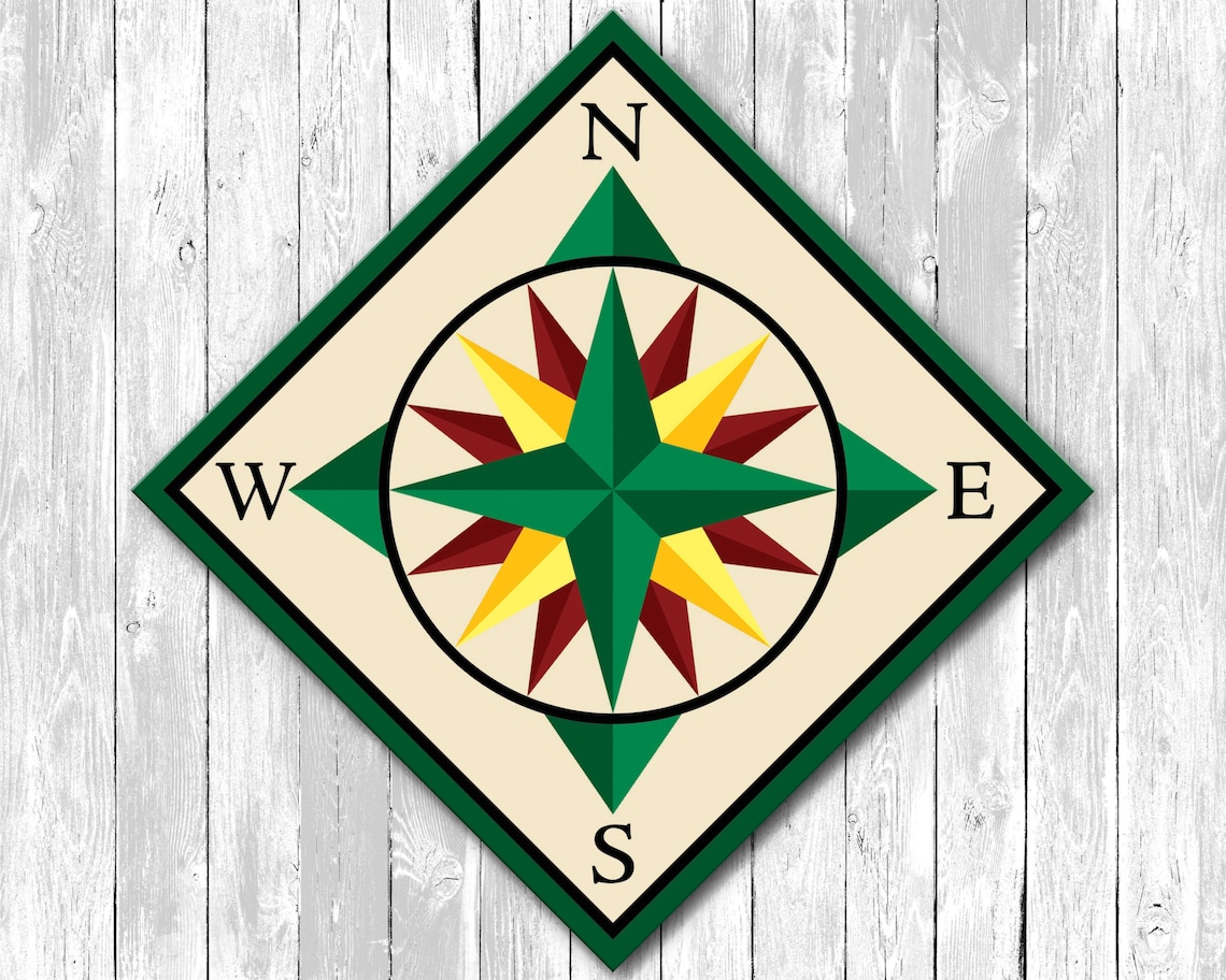Compass Barn Quilt Large Medium Small Vinyl on Aluminum - Etsy
