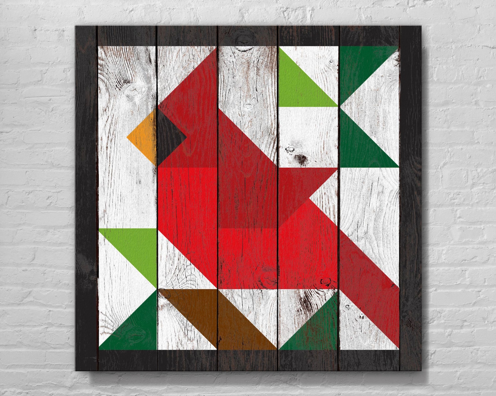 Cardinal Barn Quilt With Wood Effect, Large, Medium, Small, Vinyl on ...