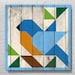 Bluebird Barn Quilt With Wood Effect, Large, Medium, Small, Vinyl on ...