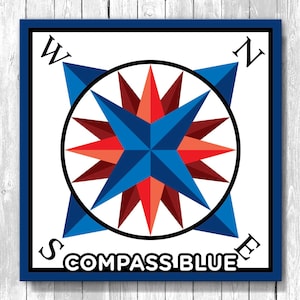 Compass Barn Quilt, Large, Medium, Small, Vinyl on Aluminum, Outdoor or ...