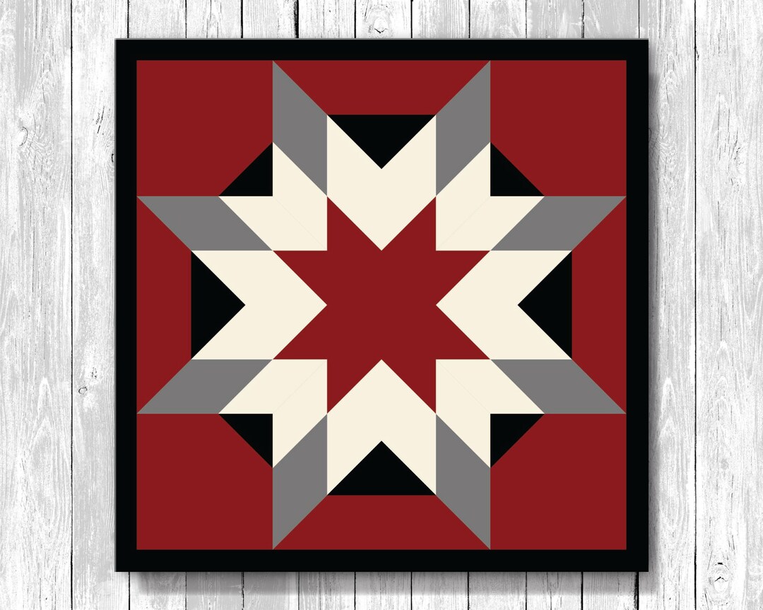 Octagon Star Barn Quilt, Large, Medium, Small, Vinyl on Aluminum ...