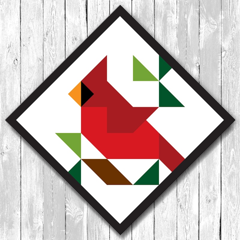 Cardinal Quilt Block - Etsy