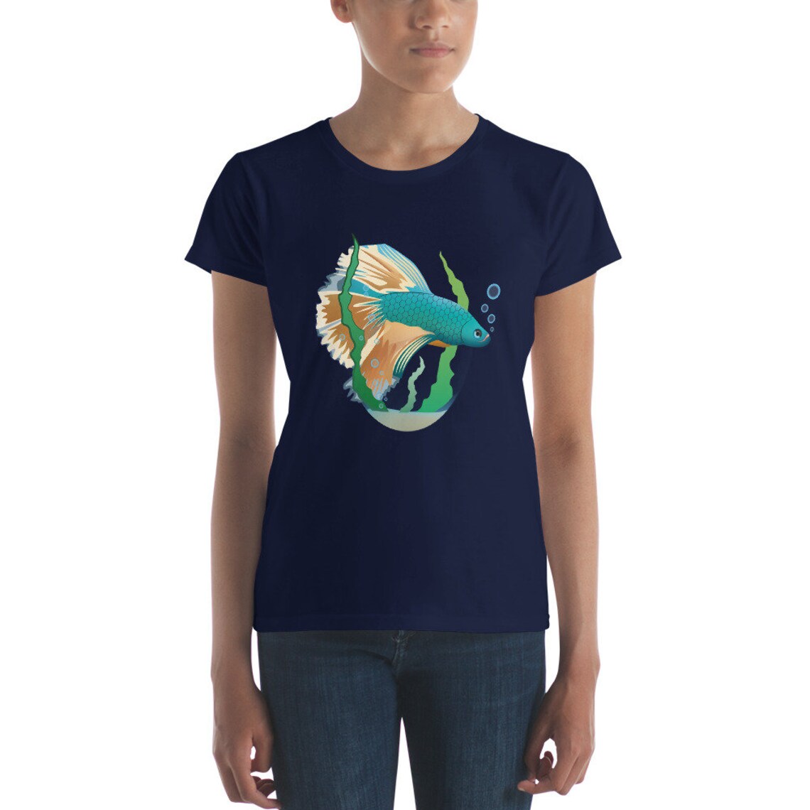Betta Fish Mom T-shirt Fish Lover Parent Gift Siamese Fighting Halfmoon ...