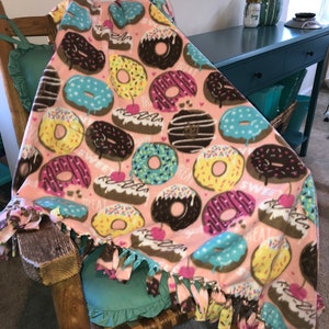 Hand Tied Fleece Throw Blanket - Donuts - Etsy