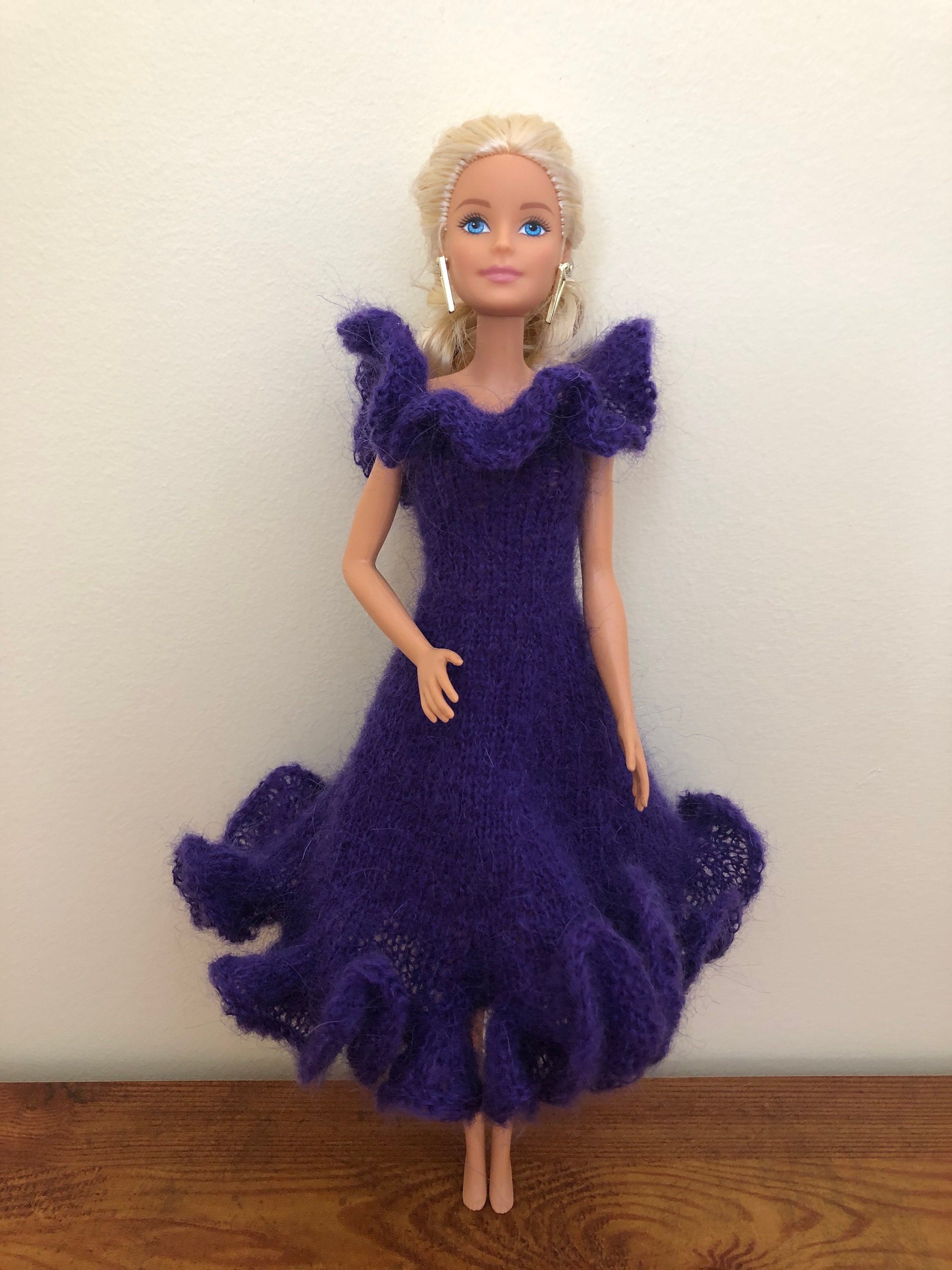 Knitted Ruffled Ballroom Dress for 12” Barbie Doll - Etsy