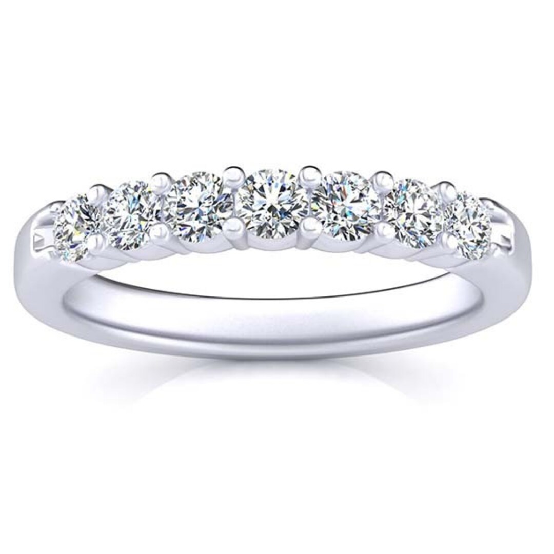 Elsa 0.50ctw 7 Stone Diamond Wedding Ring Diamond Anniversary Ring in ...