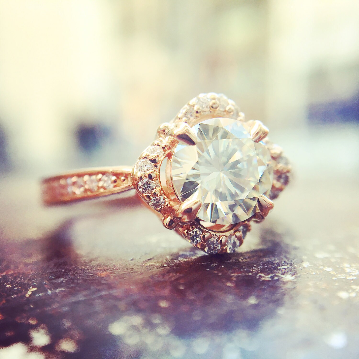 Moissanite Engagement Ring Diamond Bridal Ring Moissanite | Etsy