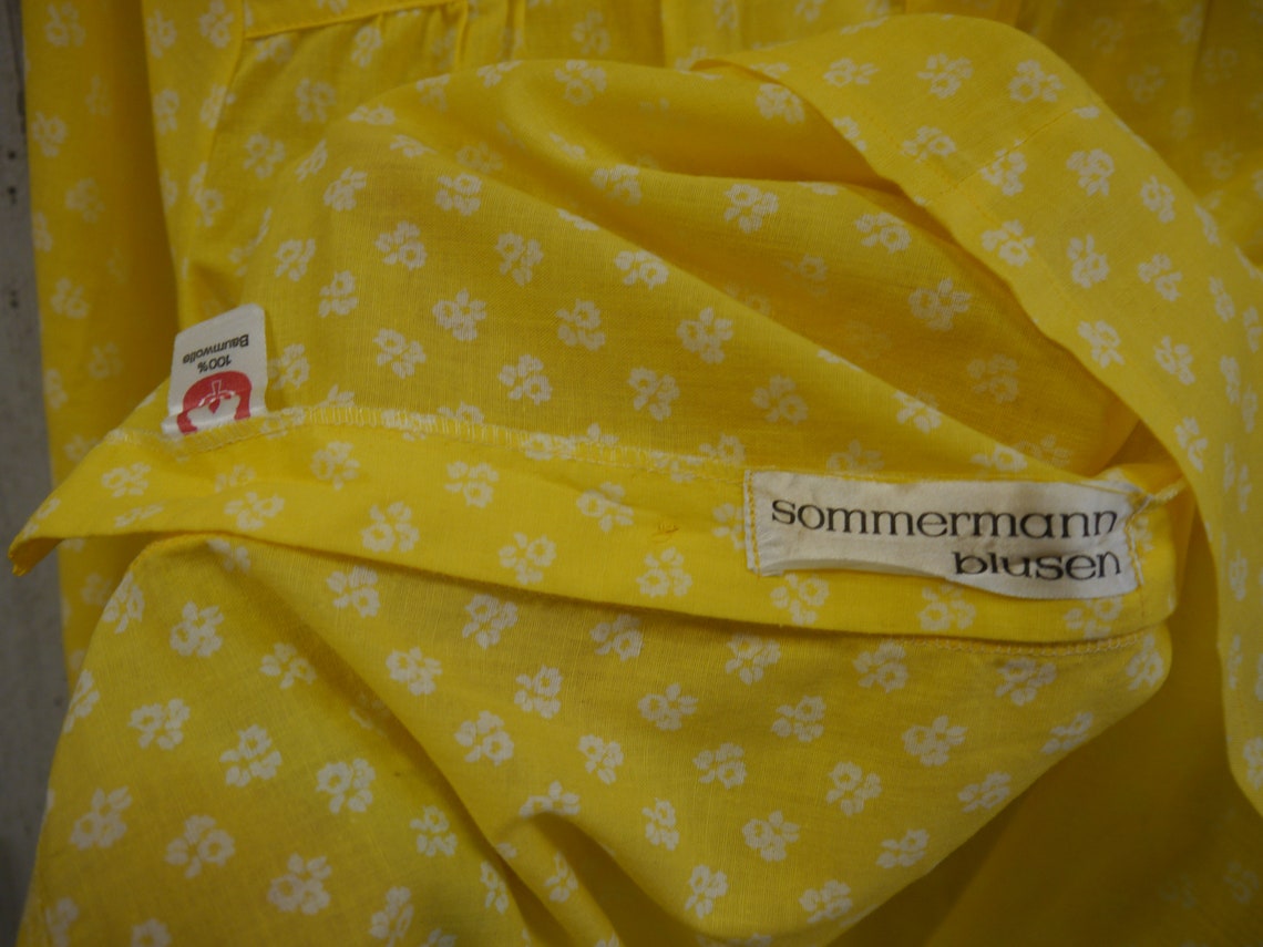 Vintage Groovy MOD 1960s 1970s Sommerman Yellow Blouse Shirt | Etsy