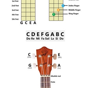 Ukulele 7th Chords Chart: A4 Printable (PDF Download) - Etsy