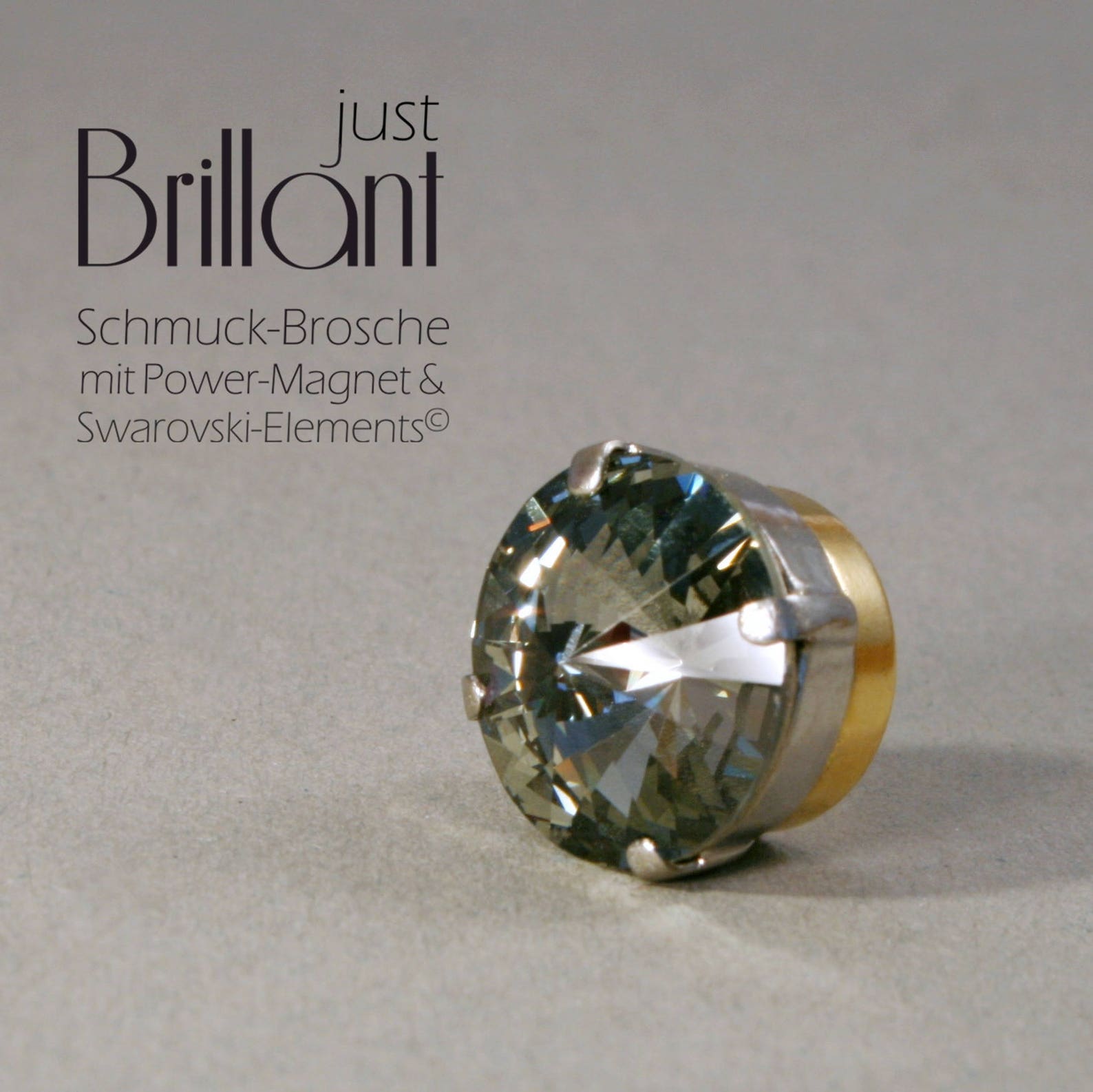 Schmuck Magnet mit original Swarovski-Rivoli "Brillant" Vergoldeter ...