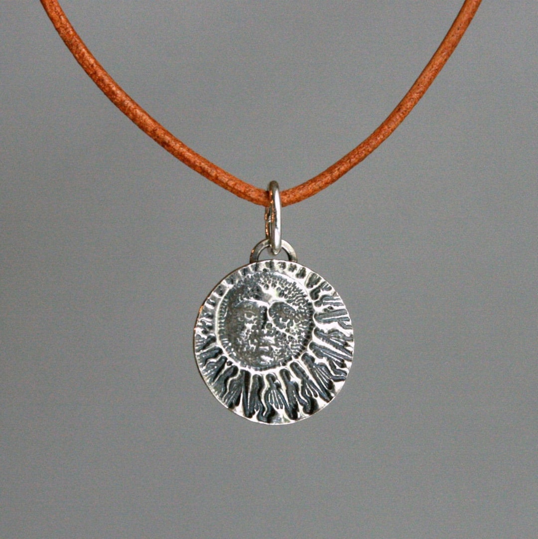 Chain Sun Pendant Made of Real Silver, 925 Sterling Silver, Chain ...