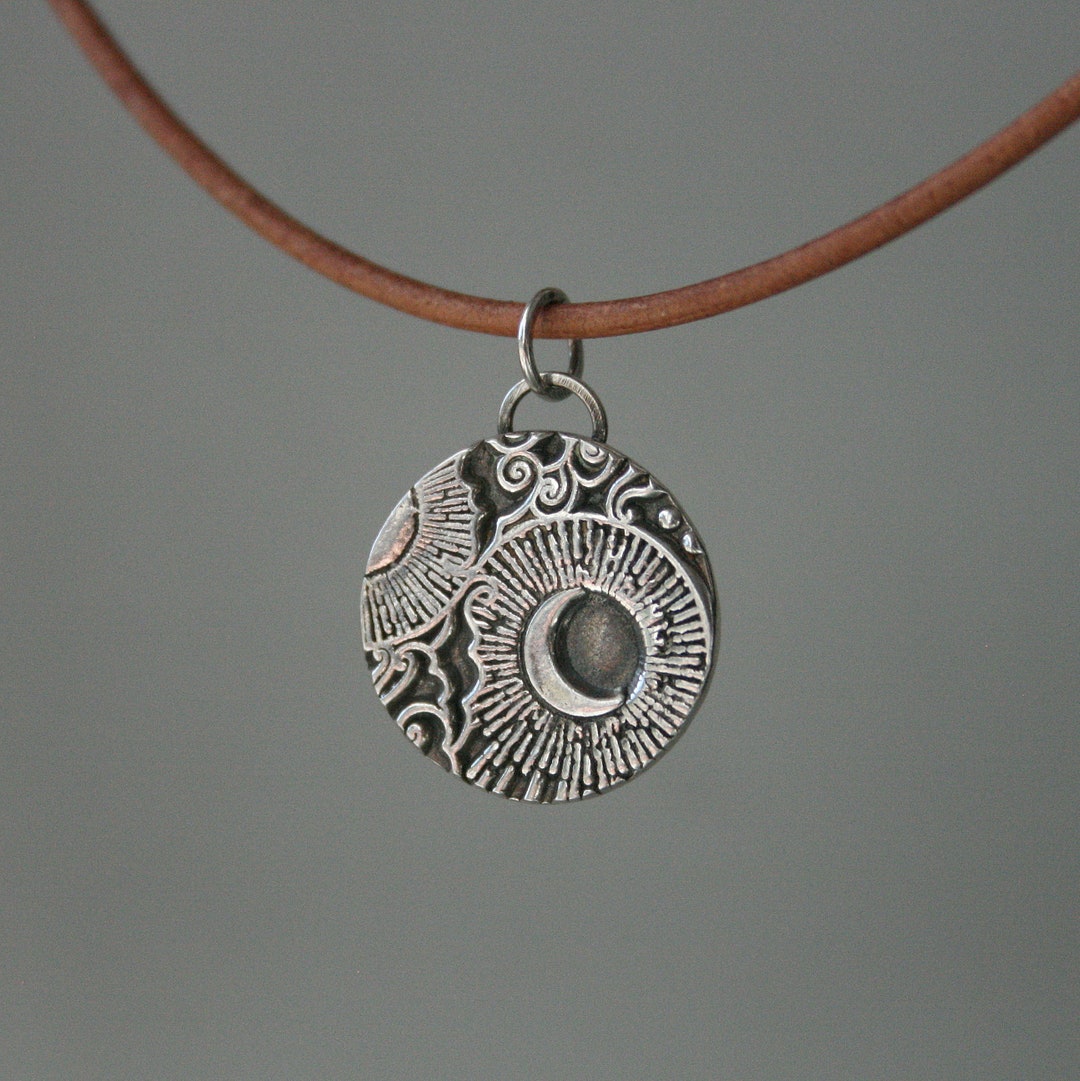 Sun Moon Pendant Silver, Sun Moon Chain, 925 Silver, Sun and Moon Chain ...