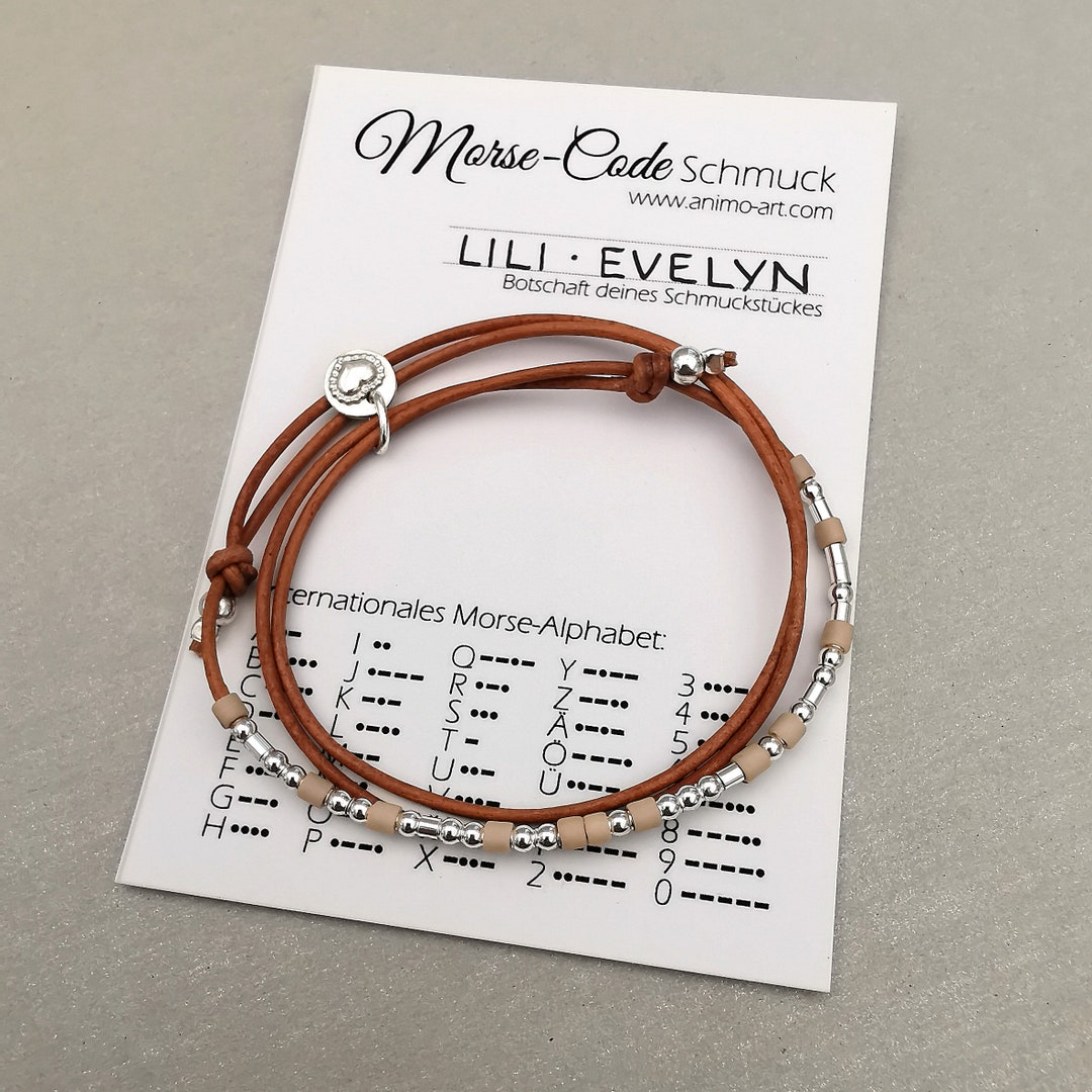 Leather Bracelet - MORSE CODE With Desired Name, Adjustable Size ...