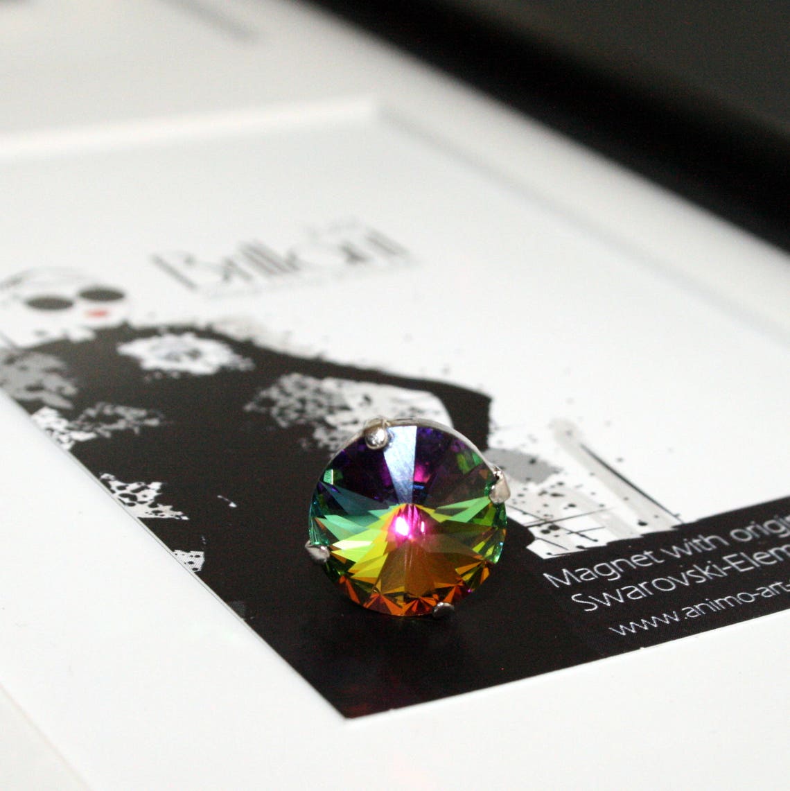 Schmuck Magnet mit original Swarovski-Rivoli "Brillant" Vergoldeter ...