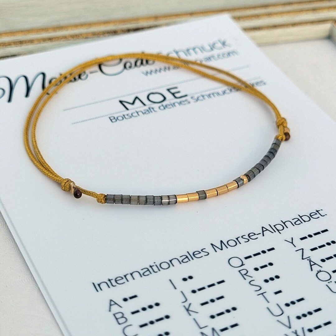 Bracelet MORSE CODE With Desired Name or Favorite Word Adjustable Size ...