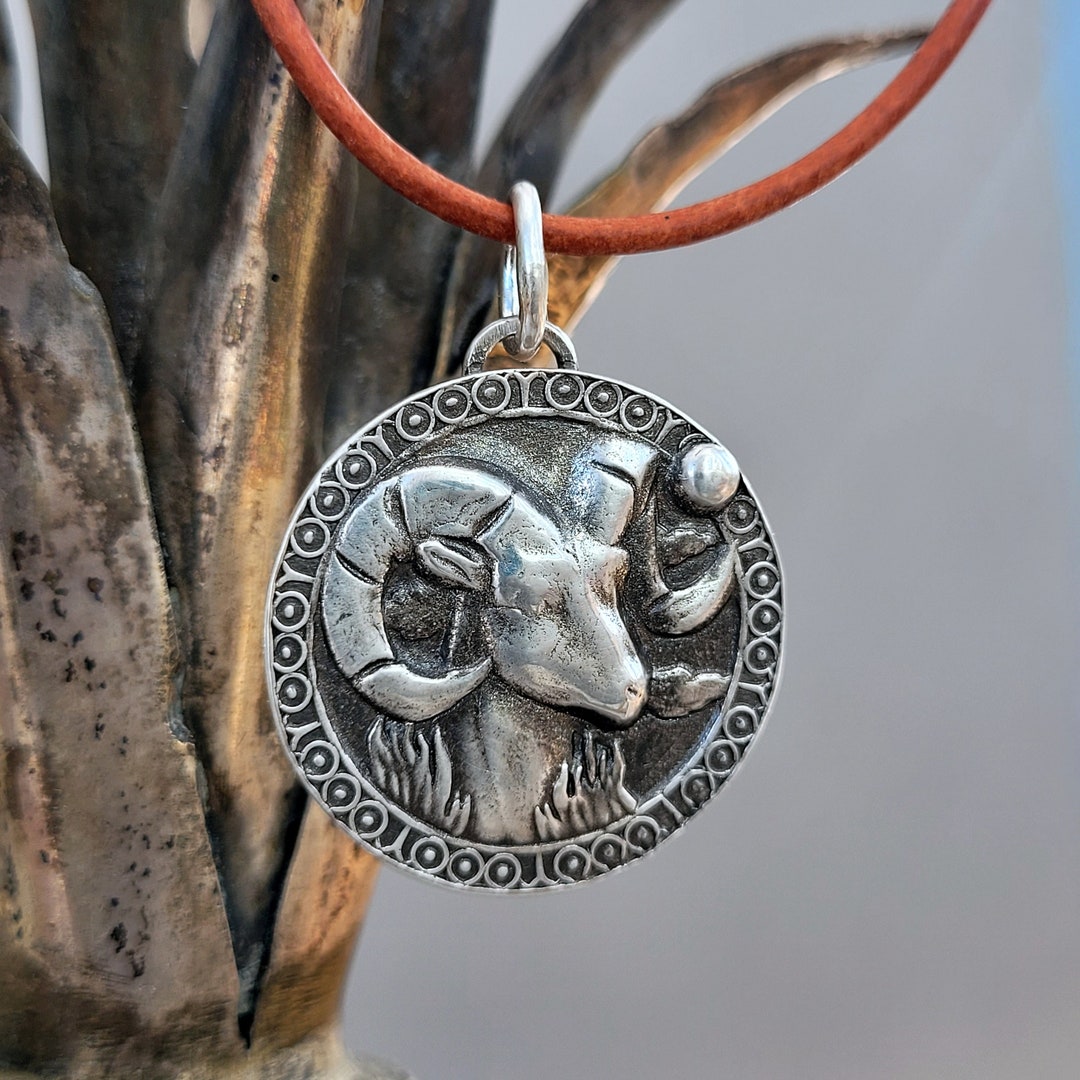 Chain Zodiac Sign Aries, Zodiac Sign Chain, Large Pendant, 925 Silver ...
