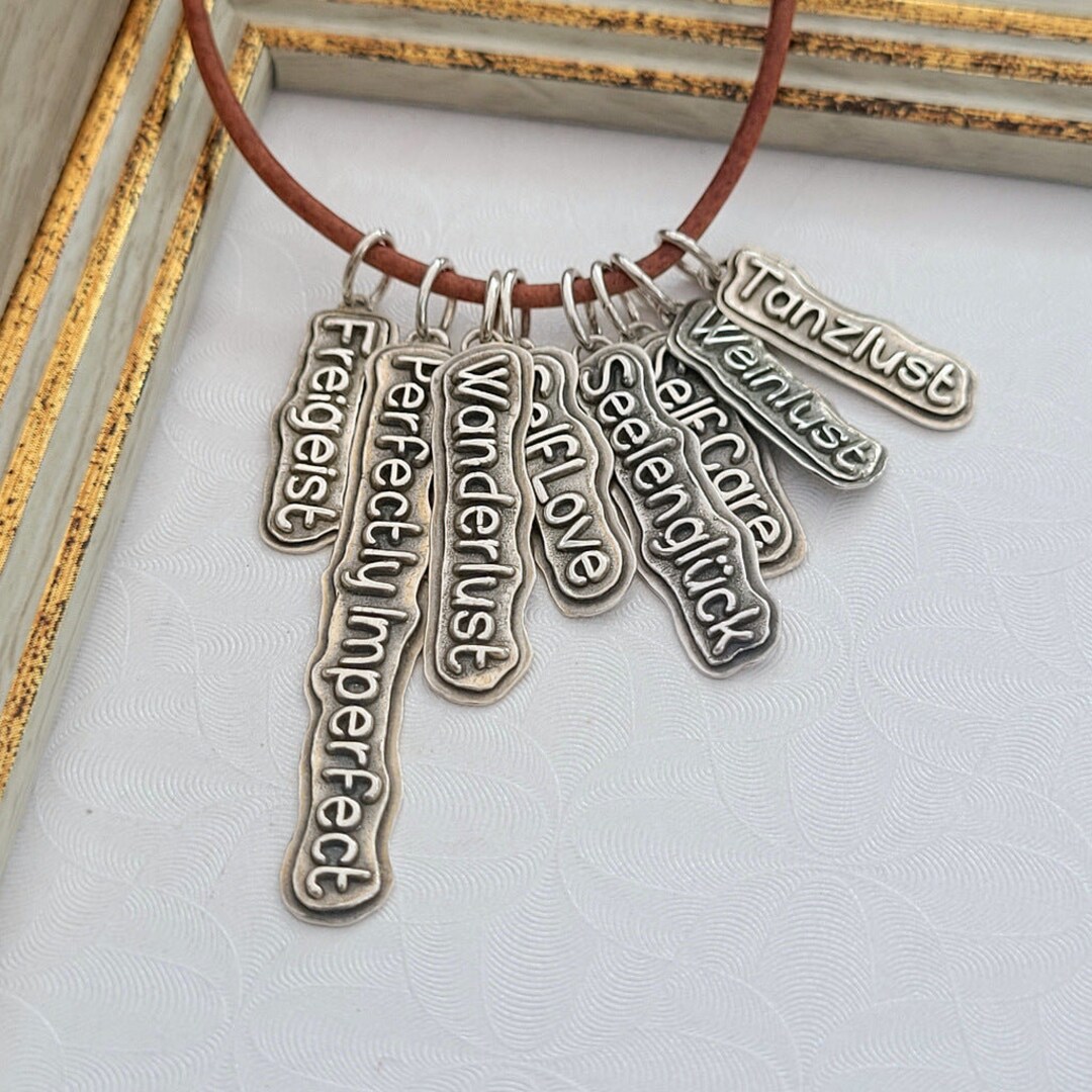Happy Words Pendant, Recycled Silver, Handmade - Etsy