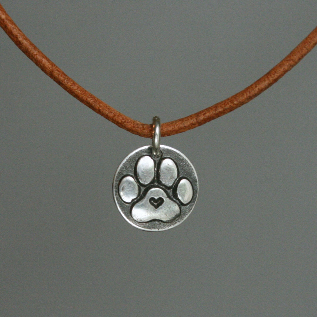 Chain Paw With Heart, Pendant Made of 925 Sterling Silver, Dog Paw, Cat ...