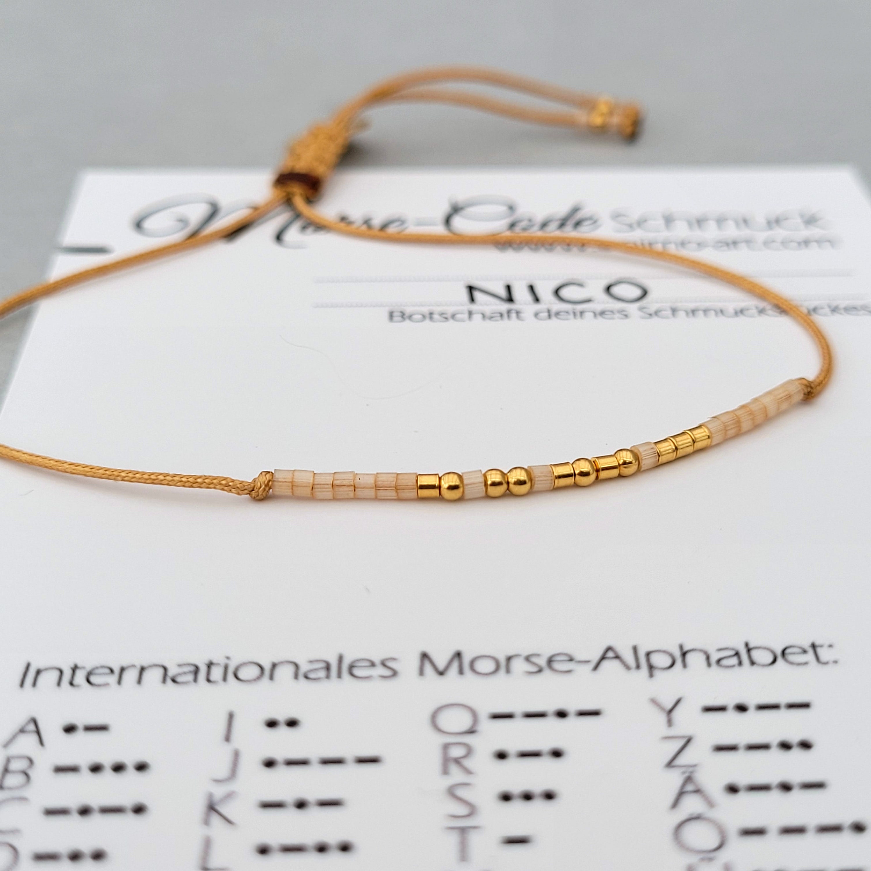 Armband personalisiert - MORSE-CODE Armband mit Name oder Lieblings ...