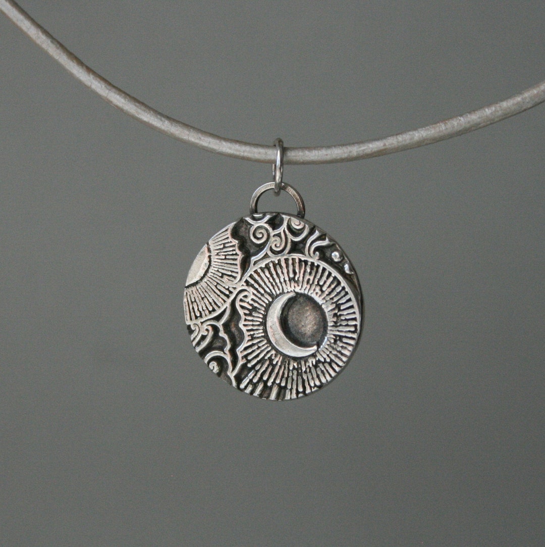 Pendant Sun Moon Silver, Sun Moon Chain, 925 Silver, Sun and Moon Chain ...