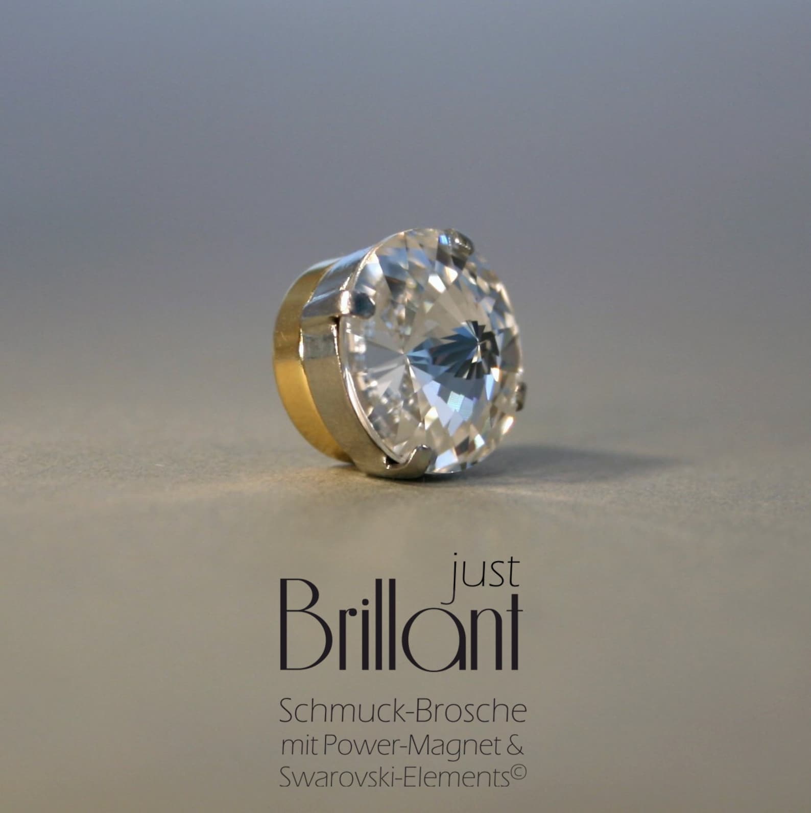 Schmuck Magnet mit original Swarovski-Rivoli "Brillant" Vergoldeter ...