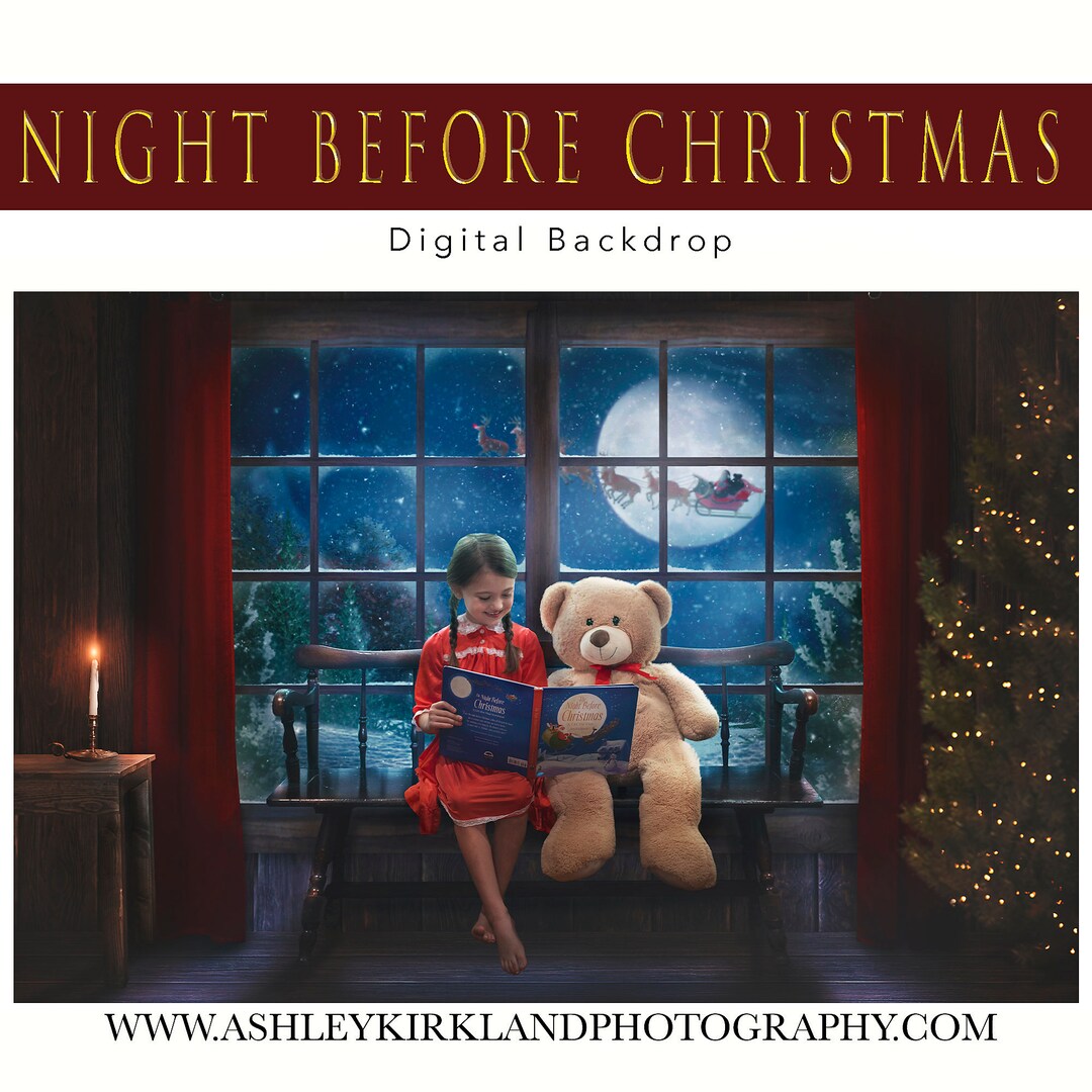 Night Before Christmas Digital Backdrop - Etsy