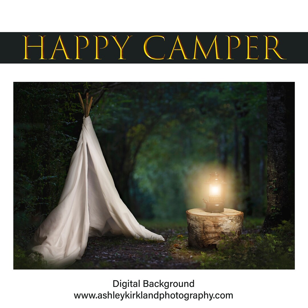 Happy Camper Digital Backdrop - Etsy