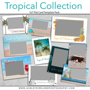 Tropical Card Template Pack - Etsy