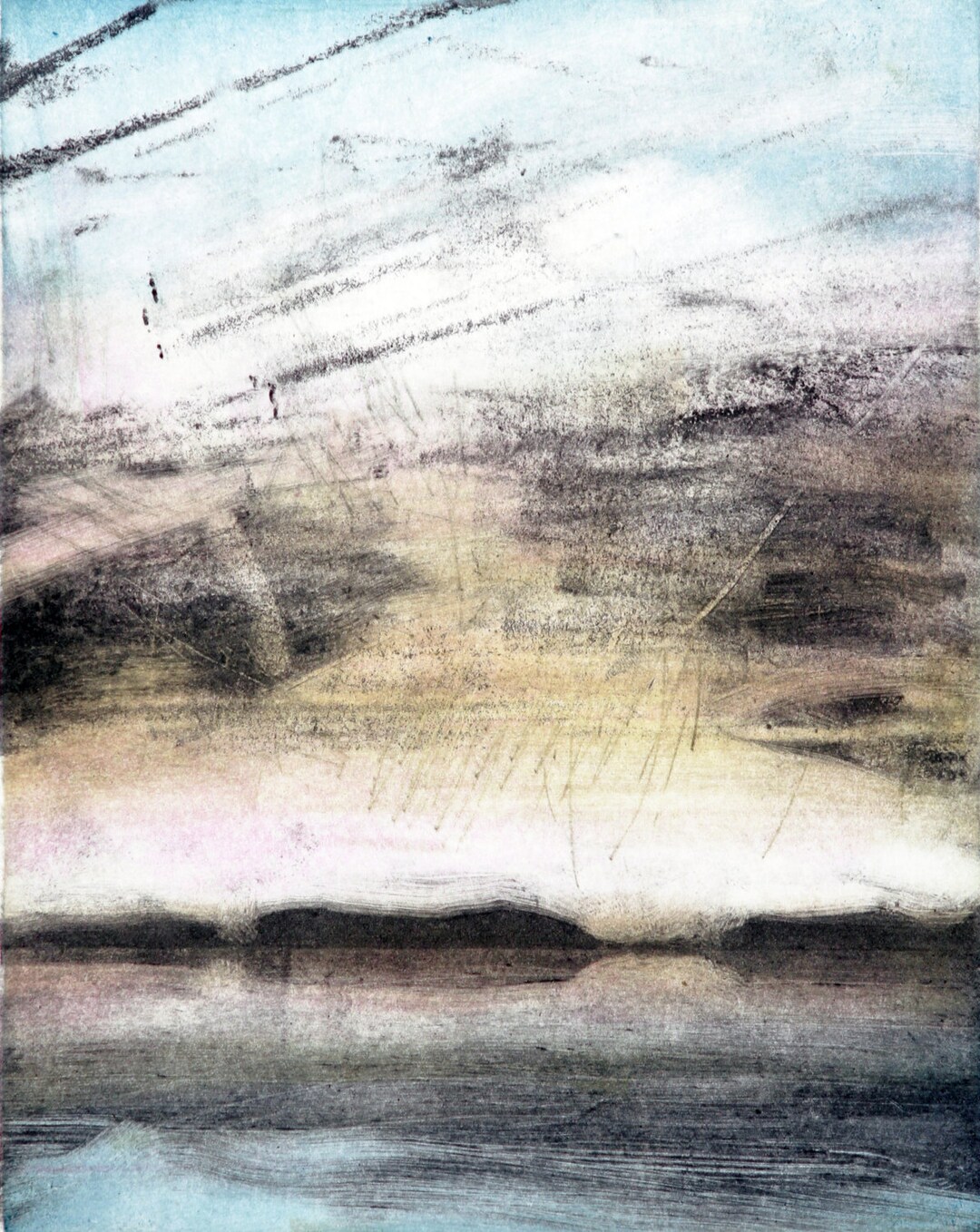 Original Landscape Monotype Print: Signed Cotton Rag Paper Art (8x10 ...