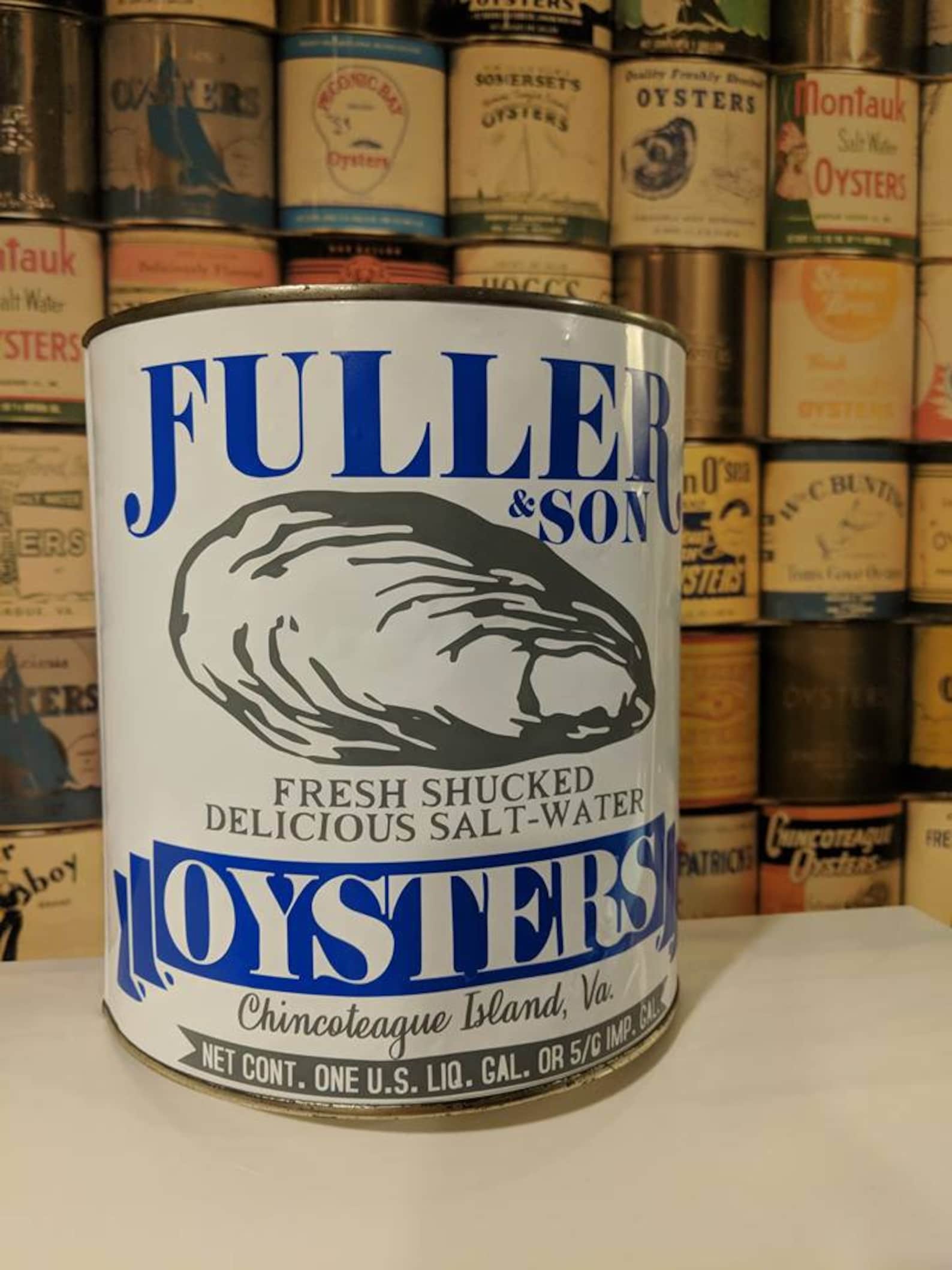 Personalized 1gal Oyster Can - Father's Day Gift for Oyster Lovers ...