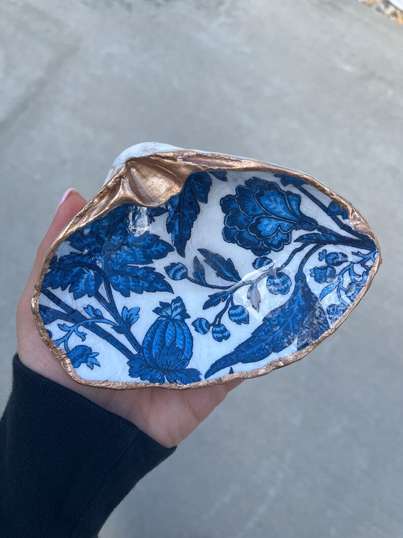 MADE TO ORDER*** Medium Clam Shell Decoupaged Jewelry Tray/ Jewelry ...