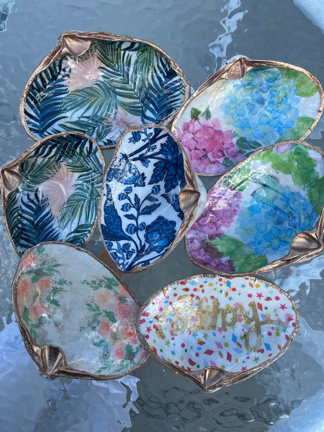 MADE TO ORDER*** Medium Clam Shell Decoupaged Jewelry Tray/ Jewelry ...