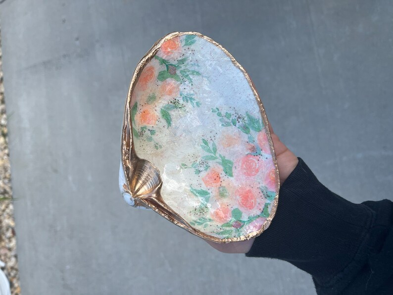 MADE TO ORDER*** Medium Clam Shell Decoupaged Jewelry Tray/ Jewelry ...