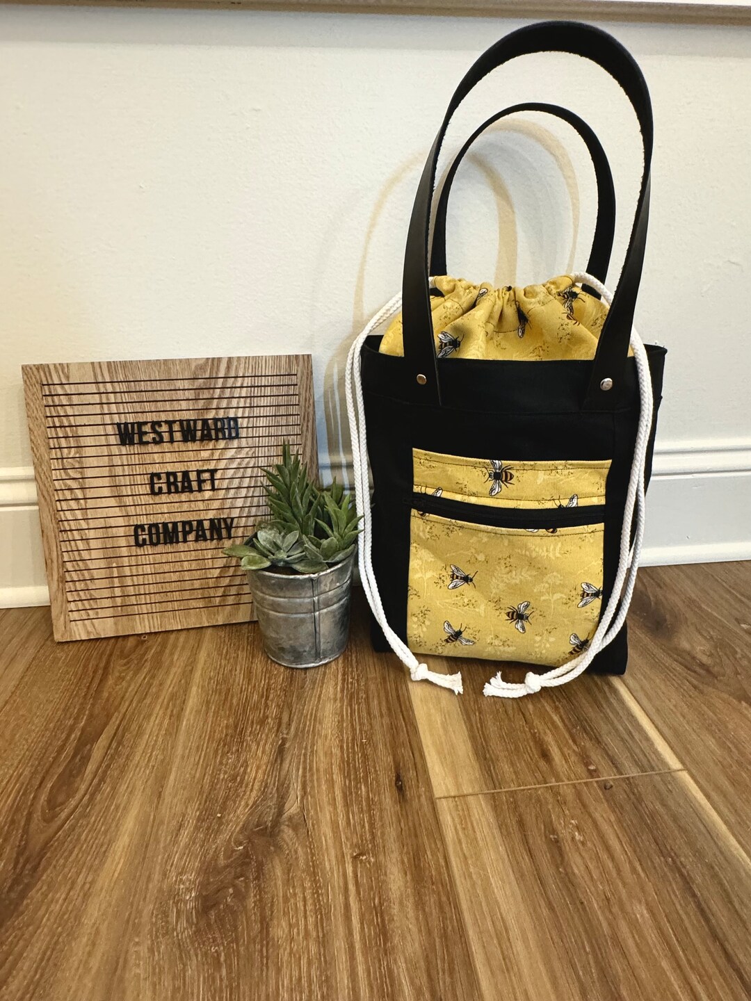 Firefly Bee Tote Bag With Leather Handles | Waxed Canvas | Tote Bags ...