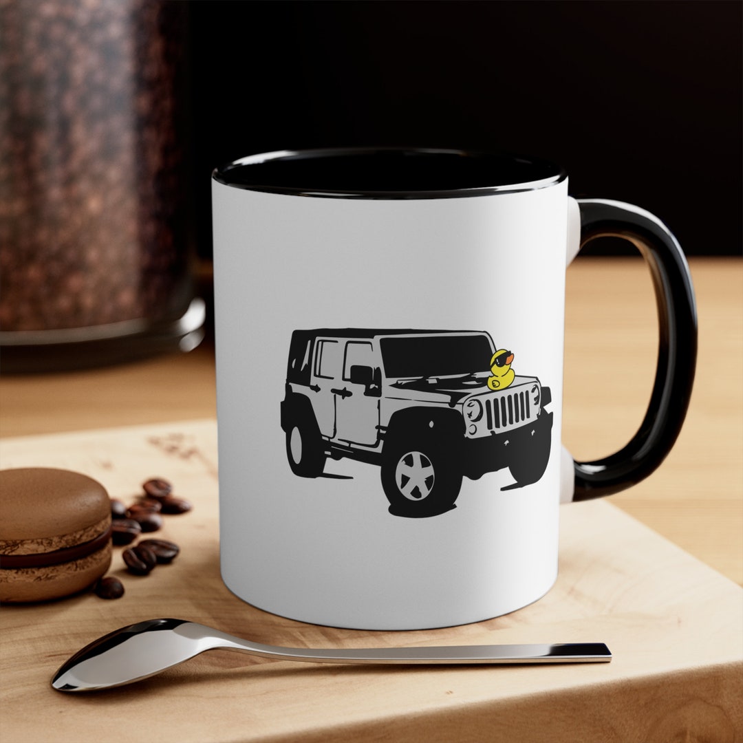 Cool Duck on a Jeep Accent Coffee Mug, 11oz, Duck and Jeep Mug - Etsy