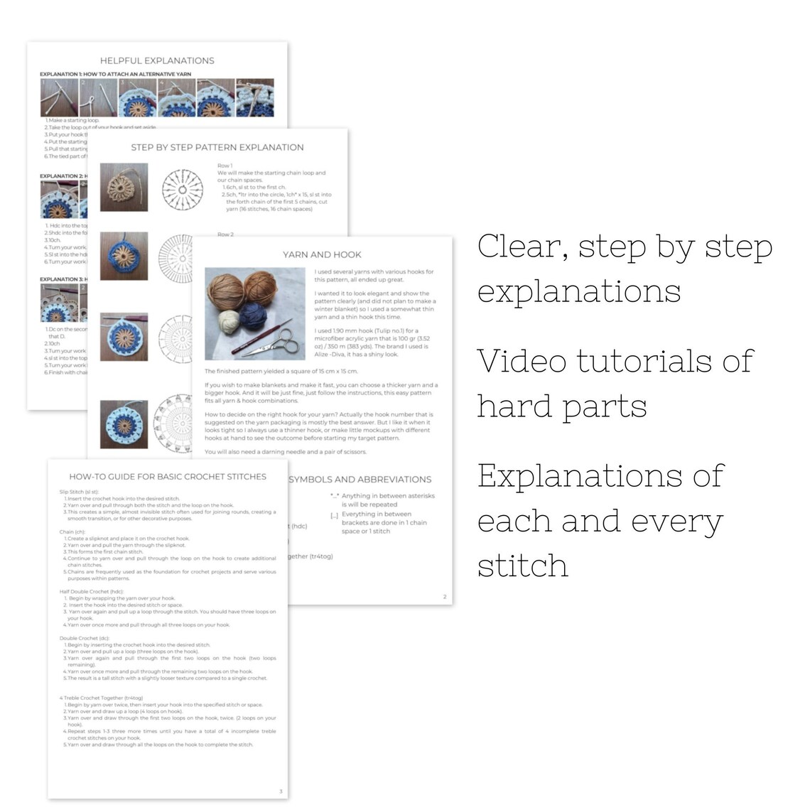 Mandala Crochet Pattern | Calming Crochet Project | How To, Step by Step Diagram, Tutorial | DIY ...