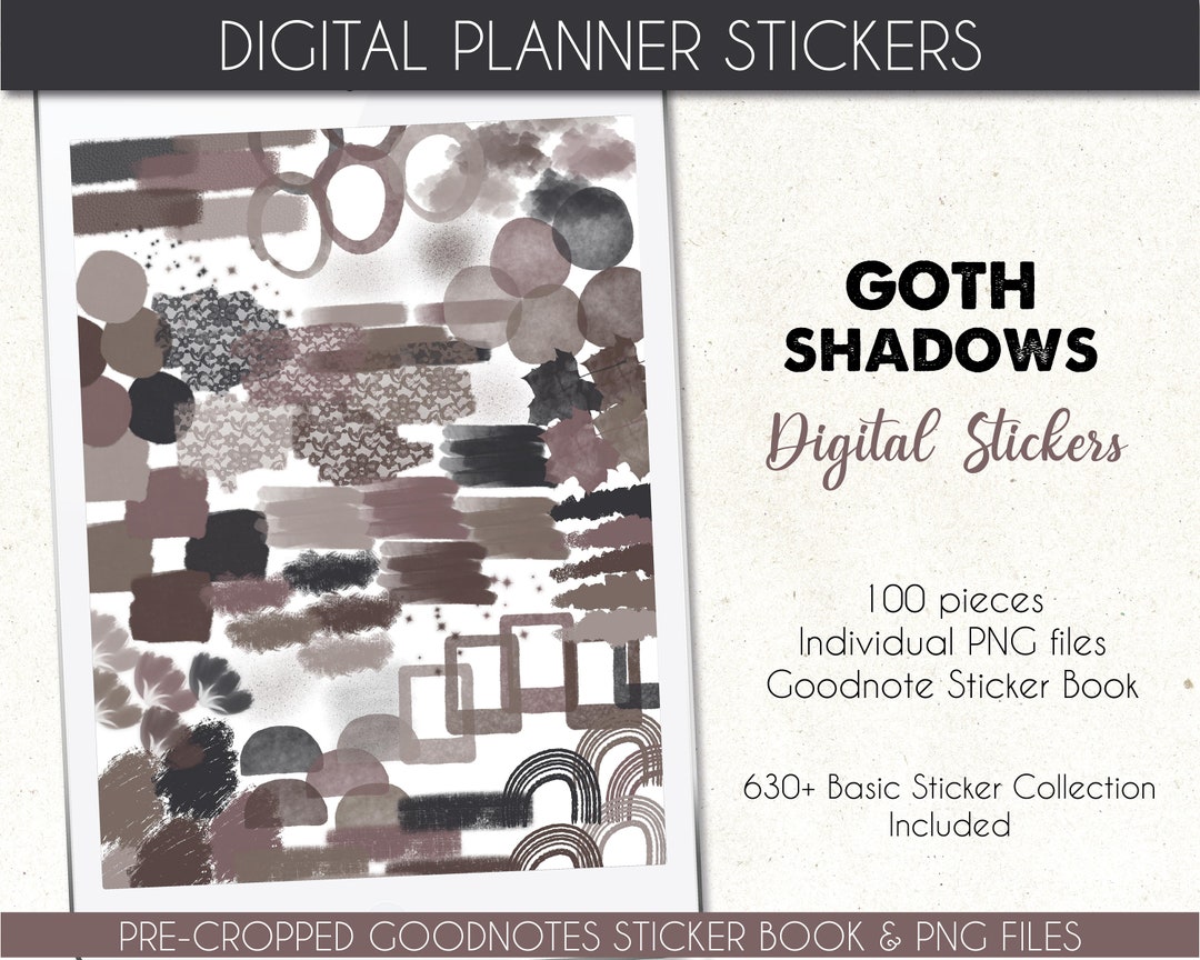 Transparent Texture Stickers for Digital Planners & Journals - Goth ...