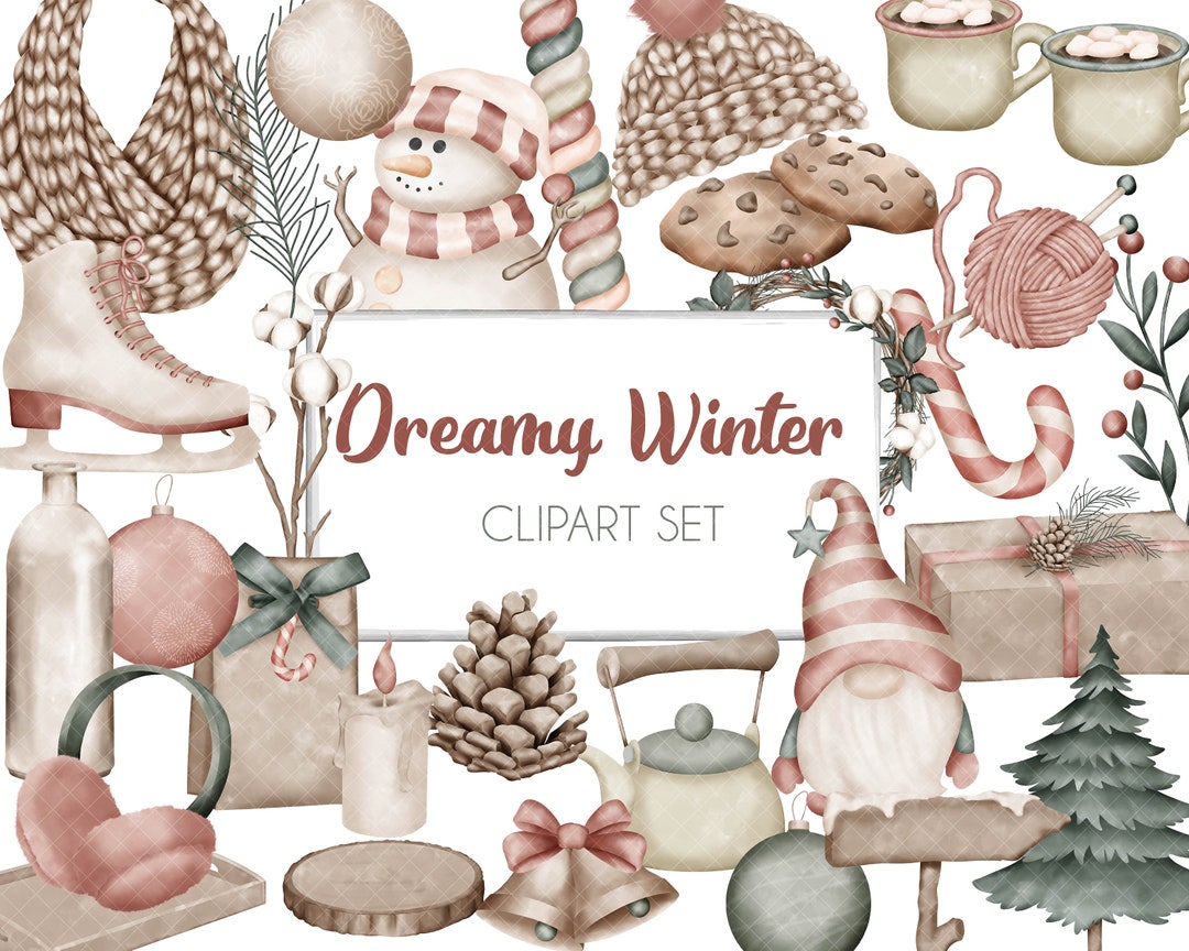 Watercolor Winter Clipart Set | Instant Download PNG | Let It Snow ...