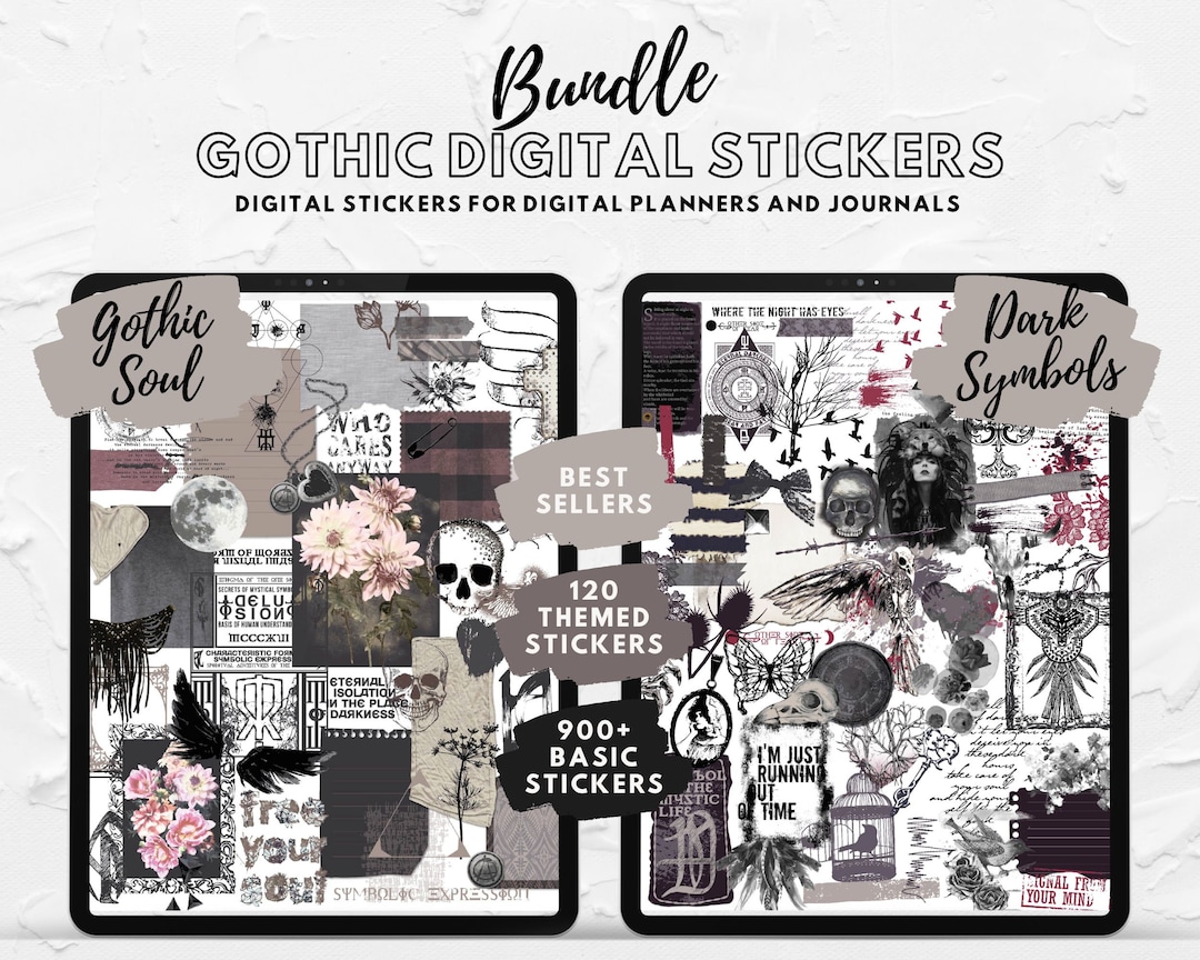 Gothic Sticker BUNDLE for Digital Planners & Journals Gothic Soul and ...